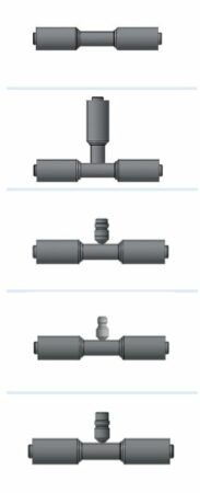 CRIMP FITTING - CONNECTION - RIGHT & T-SHAPED - Siroco